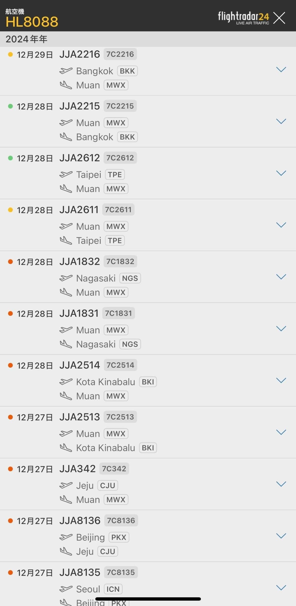 韓国LCC、着陸失敗で死者120人超...2日前にはエンジントラブル、昨日は長崎に飛来: J-CAST ニュース